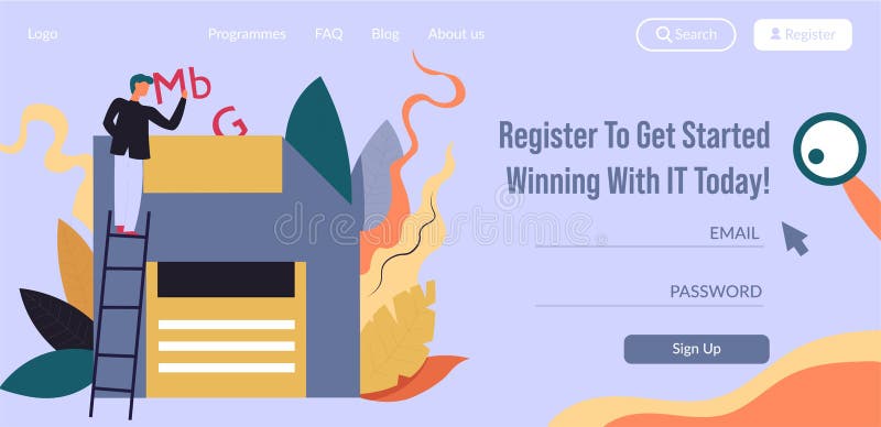 Register To Get Started Winning with it Today Stock Illustration ...
