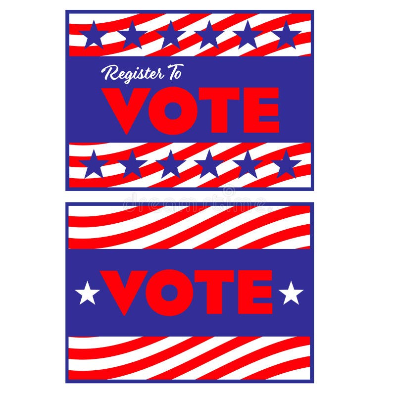 Register To Vote Rectangular Signs with Stars and Stripes Stock Vector ...
