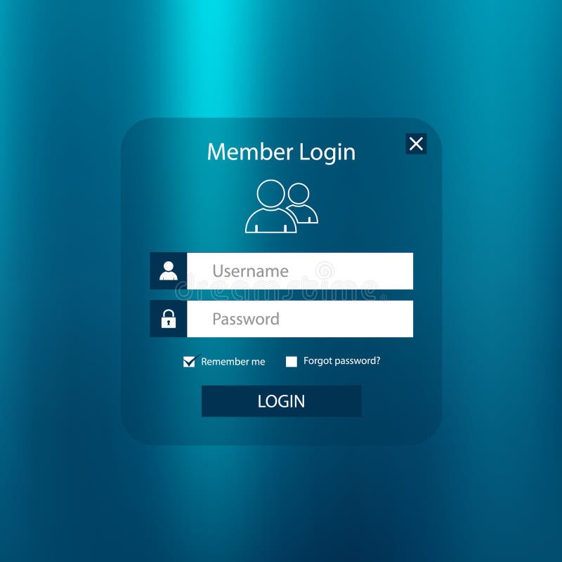 Register Web Screen in Simple Blue Design Template Stock Vector ...