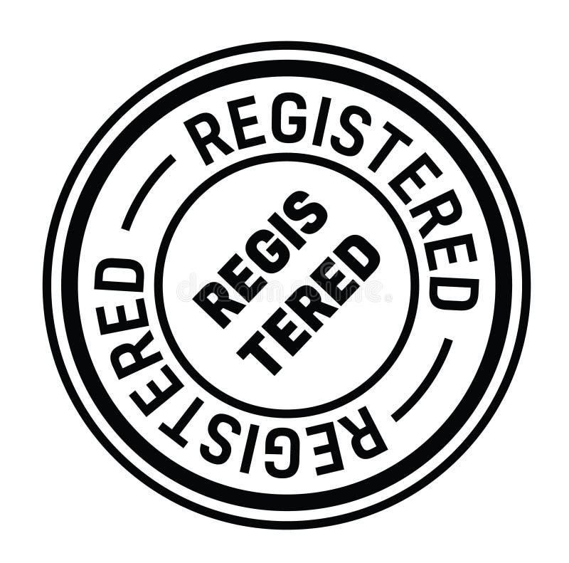 Registered rubber stamp stock vector. Illustration of illustrative ...