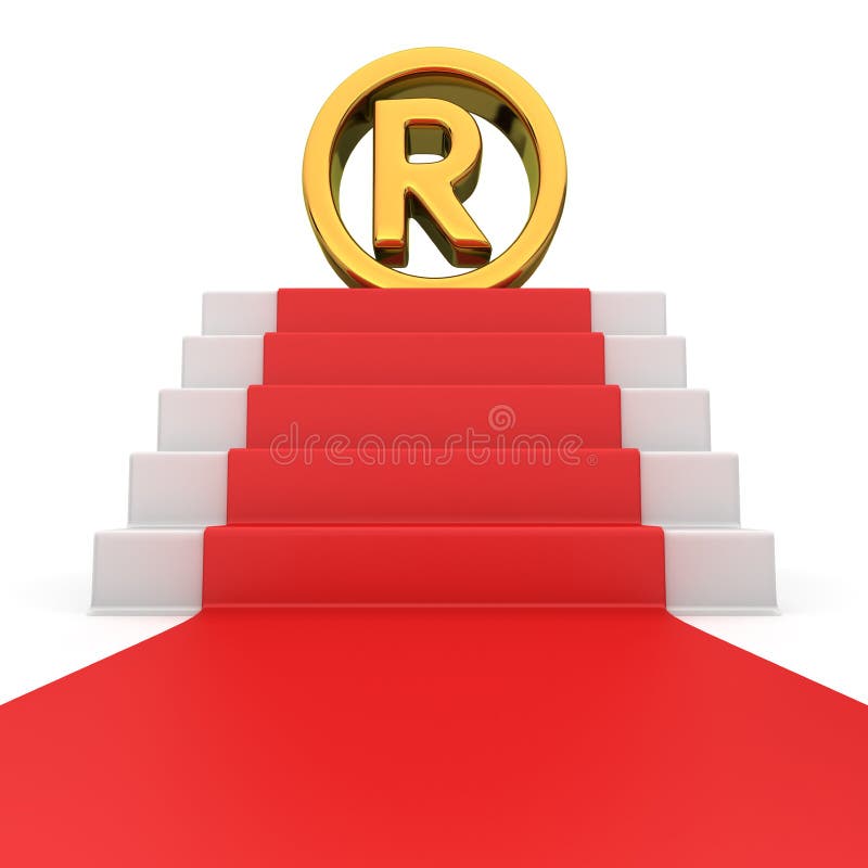 Registered Sign on Red Carpet Stock Illustration - Illustration of ...