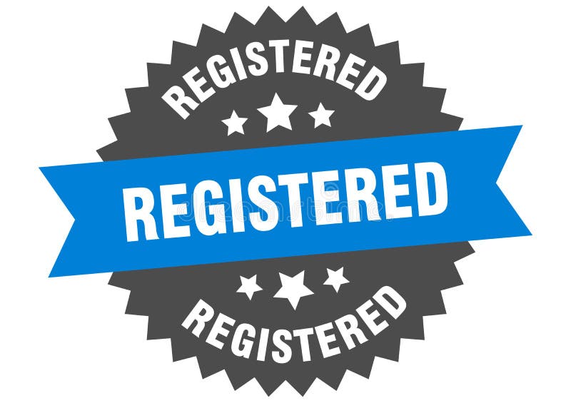 Registered stock vector. Illustration of badge, black - 160548635