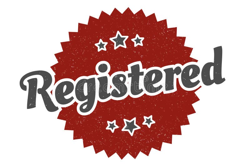 Registered Sign. Registered Vintage Retro Label Stock Vector ...