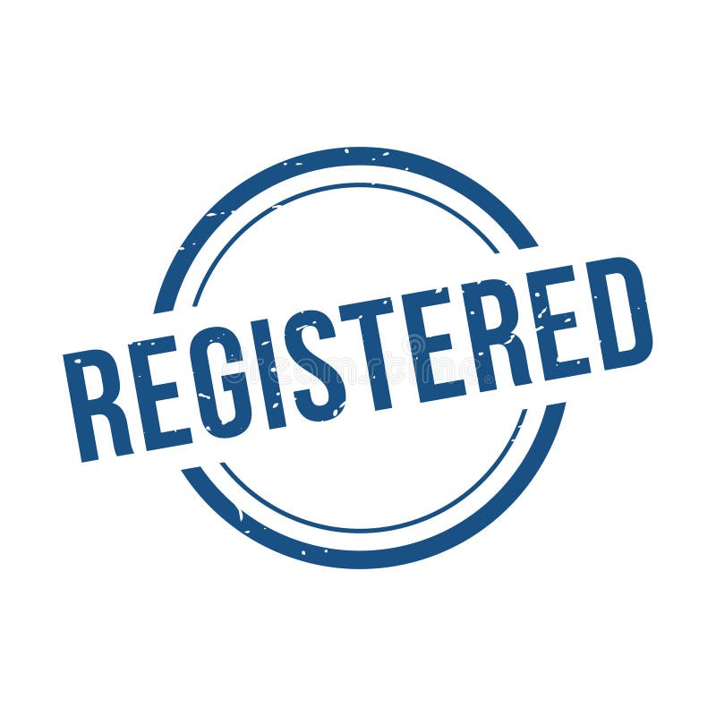 Registered Stamp, Registered Grunge Round Sign Stock Vector ...