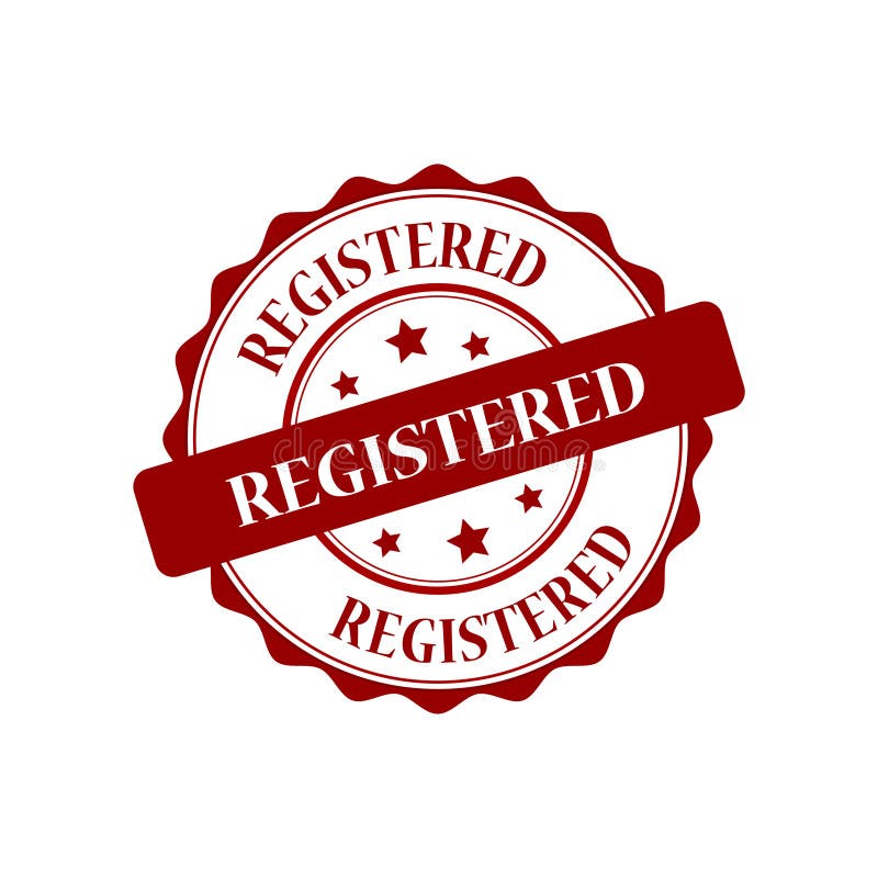 Registered Stamp Illustration Stock Vector - Illustration of icon ...