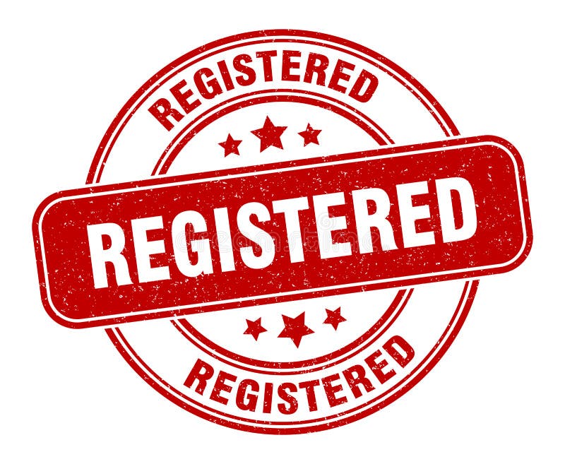 Registered Stamp Illustration Stock Vector - Illustration of icon ...