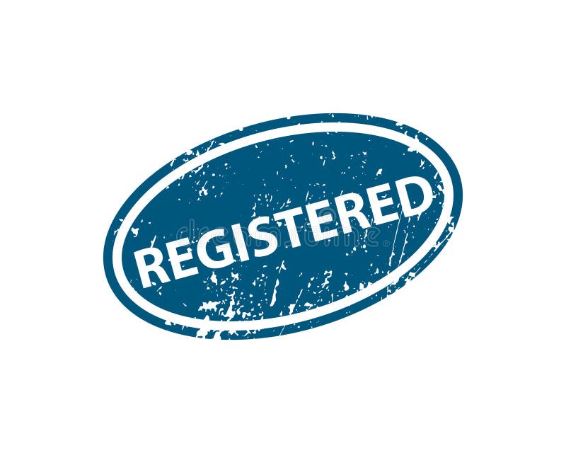 Registered Stamp Vector Texture. Rubber Cliche Imprint Stock Vector ...