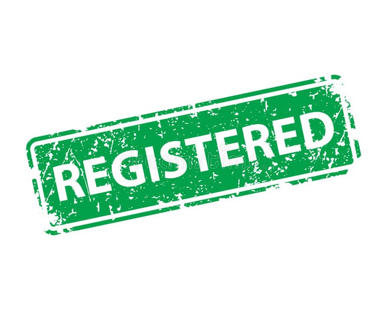 Registered Stamp Vector Texture. Rubber Cliche Imprint. Web or Print ...