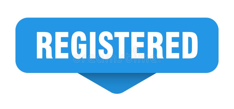 Registered Sticker. Registered Sign on Transparent Background Stock ...