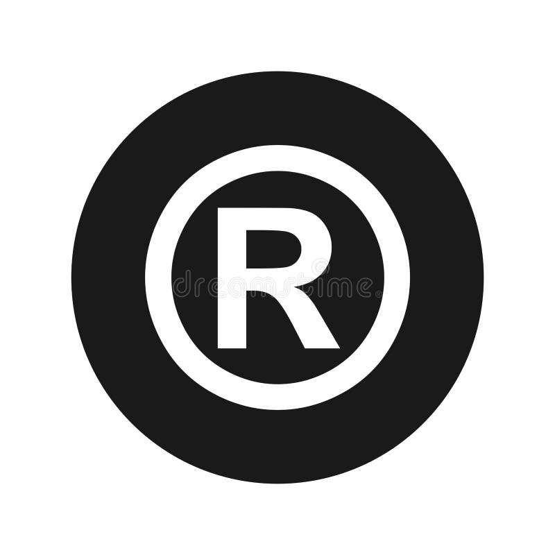 Registered Symbol Icon Flat Black Round Button Vector Illustration ...
