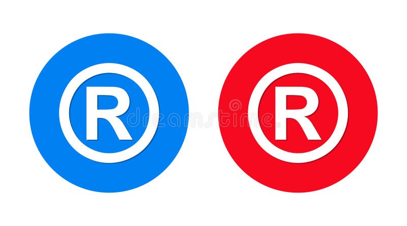 Registered Symbol Icon Flat Trendy Round Button Set Stock Vector ...