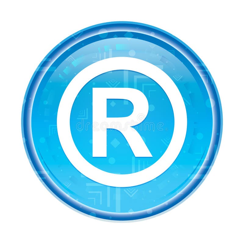 Registered Symbol Icon Floral Blue Round Button Stock Illustration ...