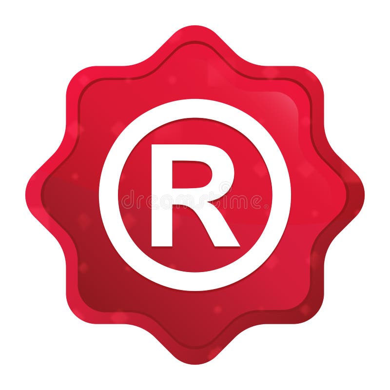 Registered Symbol Icon Misty Rose Red Starburst Sticker Button Stock ...