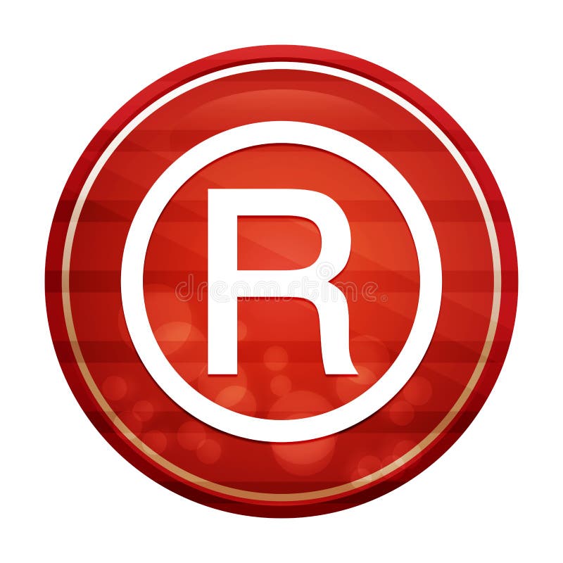 Registered Symbol Icon Realistic Diagonal Motion Red Round Button ...