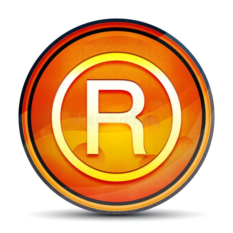 Registered Symbol Icon Shiny Bright Orange Round Button Illustration ...