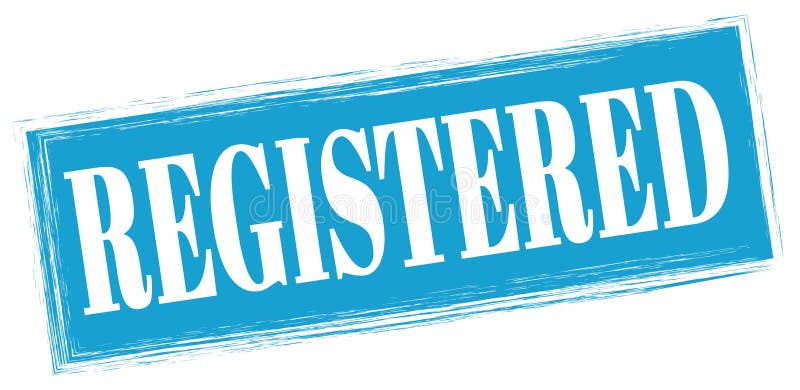 REGISTERED Text Written on Blue Stamp Sign Stock Illustration ...