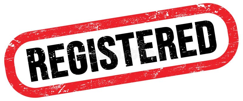 REGISTERED, Text Written on Red-black Stamp Sign Stock Illustration ...