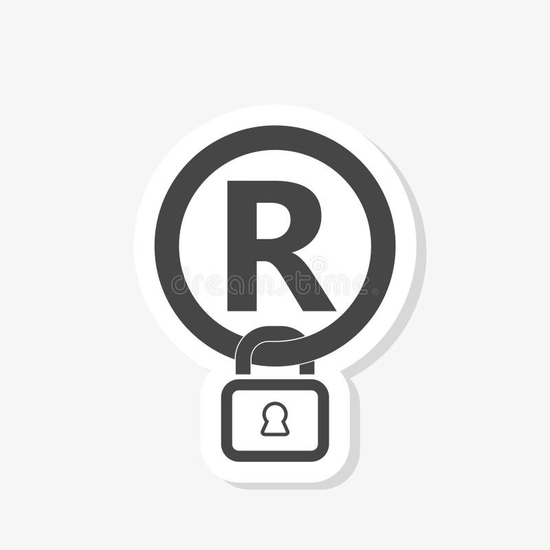 Registered Trademark Concept with Padlock Sticker Stock Vector ...