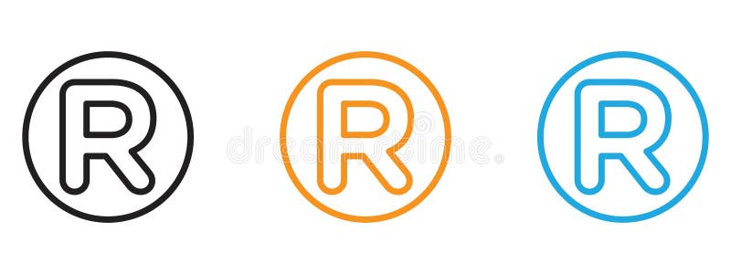Registered Trademark Symbol Thin Line Illustration Set Stock Vector ...