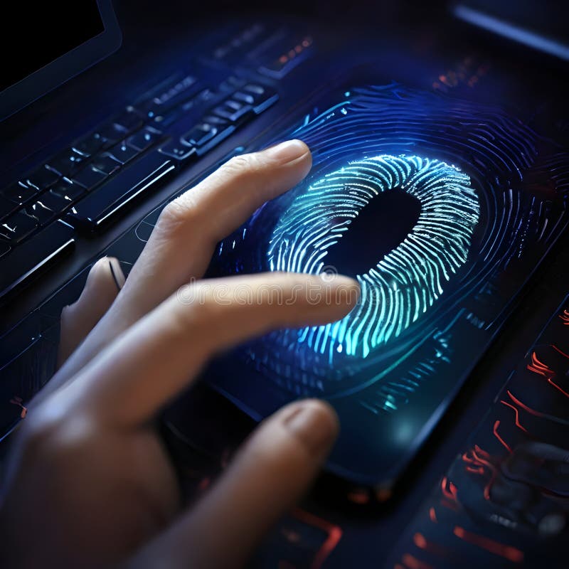 Registering Latest Finger Prints Biometrics for Security Stock Photo ...