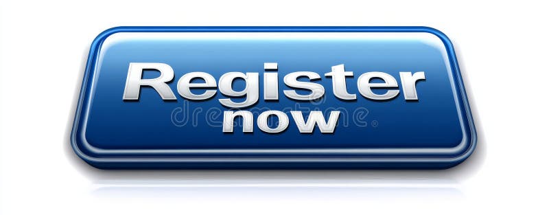 Registration Button. Push Button with Square 3D Design Stock Image ...