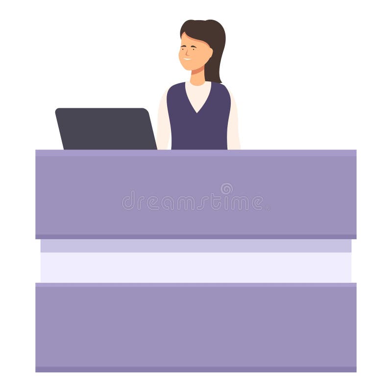 Registration Desk Icon Cartoon Vector. Support Help Stock Vector ...