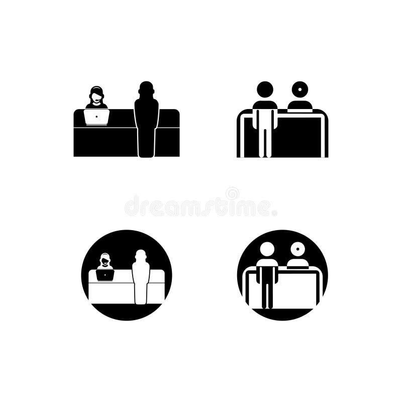Registration Desk Vector , Customer Service Desk Icon , Ticket Counter ...