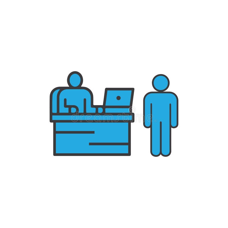 Registration Desk Vector , Customer Service Desk Icon , Ticket Counter ...