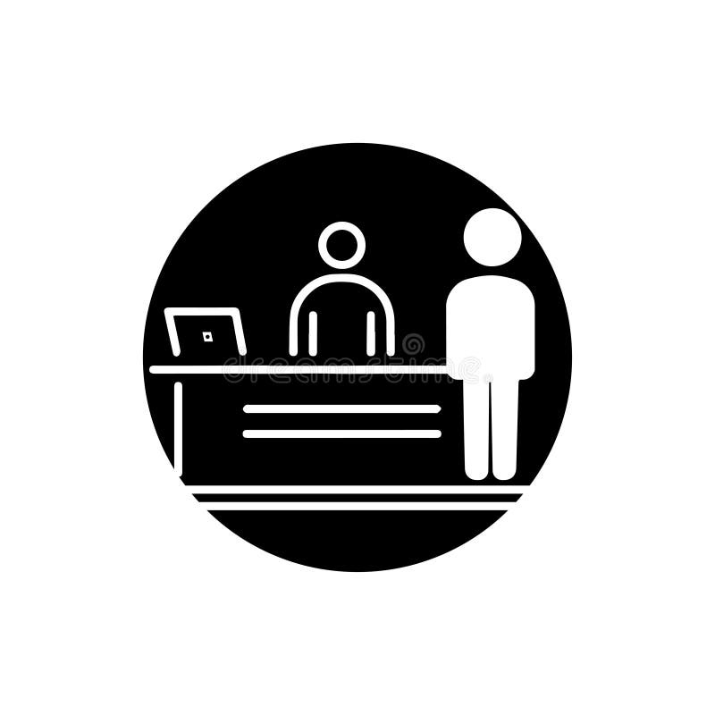 Registration Desk Vector , Customer Service Desk Icon , Ticket Counter ...