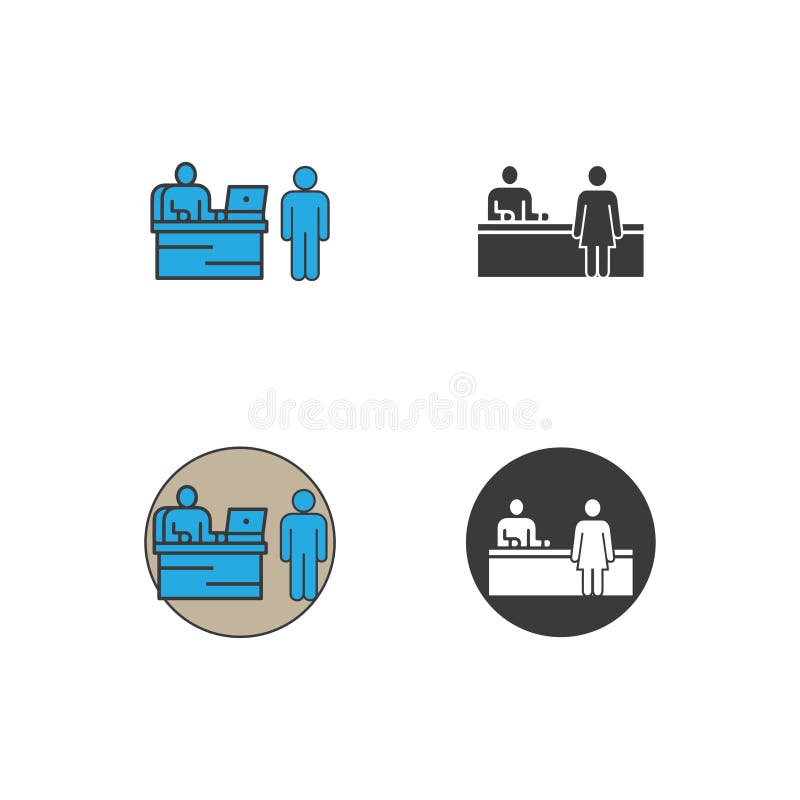 Registration Desk Vector , Customer Service Desk Icon , Ticket Counter ...
