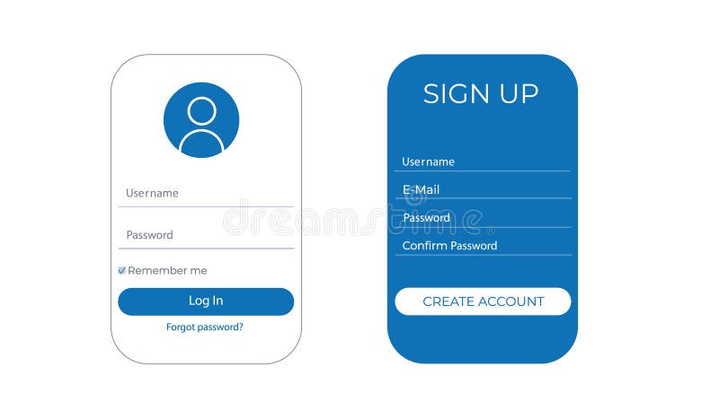 Registration Form and Login Form Page. Vector Template for Your Design ... Registration Form and Login Form Page. Vector Template for Your Design ...