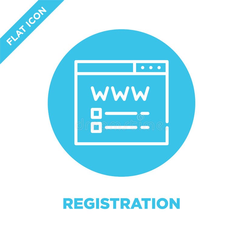 Registration Icon Vector. Thin Line Registration Outline Icon Vector ...