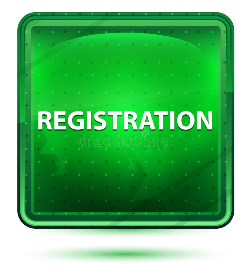 Registration Neon Light Green Square Button Stock Illustration ...