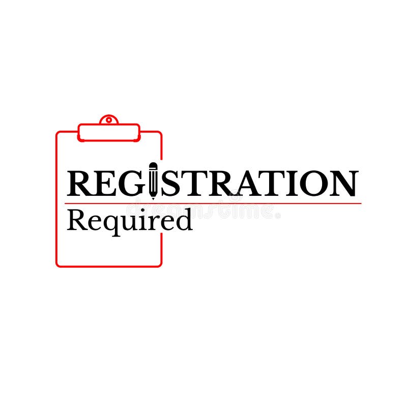 Registration required. stock vector. Illustration of line - 101682519