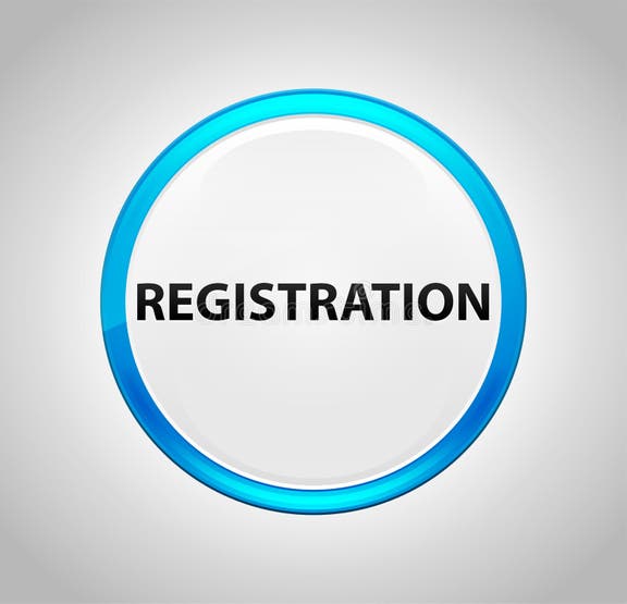 Registration Round Blue Push Button Stock Illustration - Illustration ...