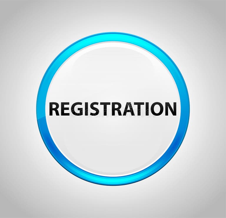 Registration Round Blue Push Button Stock Illustration - Illustration ...