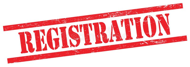 REGISTRATION Text on Red Grungy Rectangle Stamp Stock Illustration ...