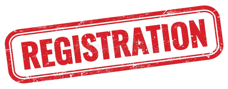 REGISTRATION Text on Red Grungy Stamp Stock Illustration - Illustration ...