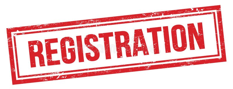 REGISTRATION Text on Red Grungy Rectangle Stamp Stock Illustration ...