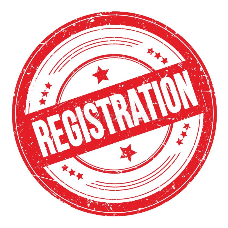 REGISTRATION Text on Black Red Sticker Stamp Stock Illustration ...