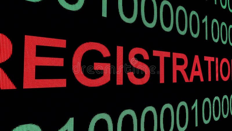 Registration Text on Screen Dolly Shot Concept Stock Video - Video of ...