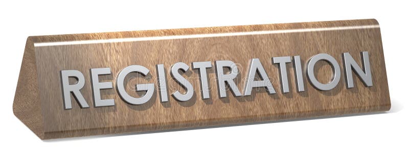 Registration Word on Wooden Banner Stock Illustration - Illustration of ...