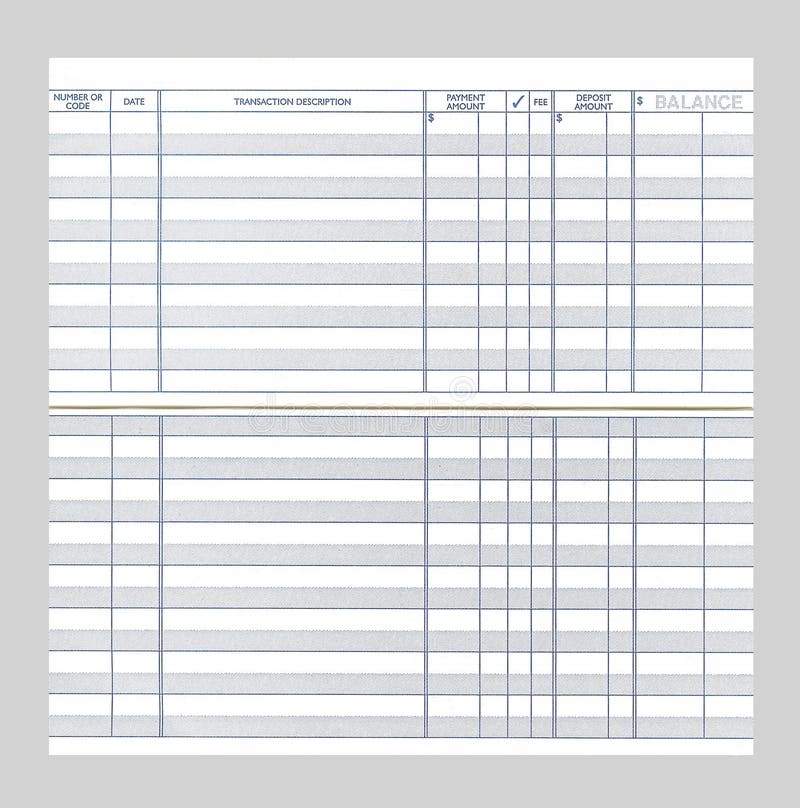 Registro En Blanco Del Talonario De Cheques Foto de archivo - Imagen de ...