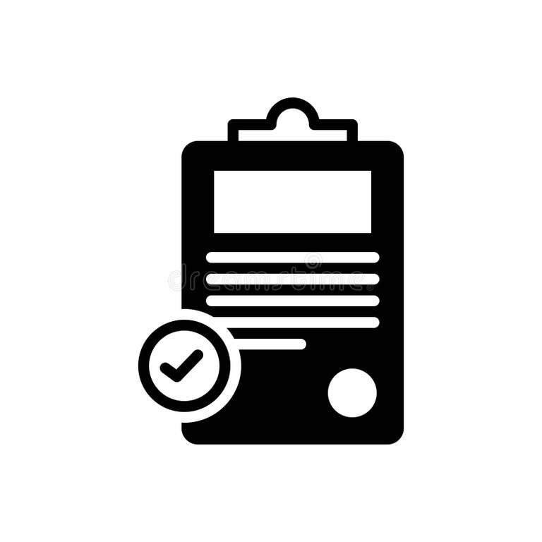 Black Solid Icon for Registry, Collection and Registration Stock ...