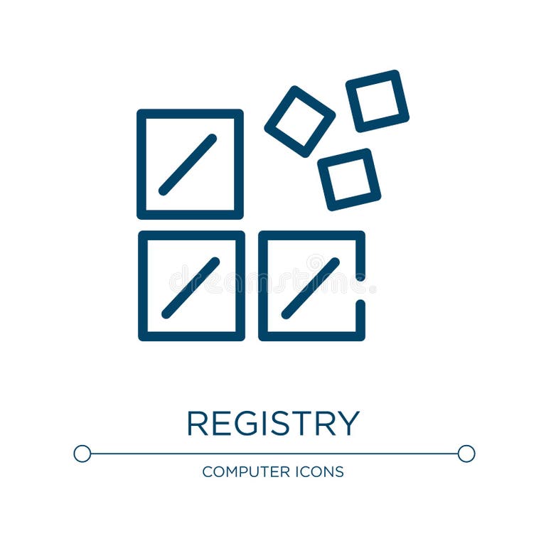 Registry Icon. Linear Vector Illustration from Computer and Media ...