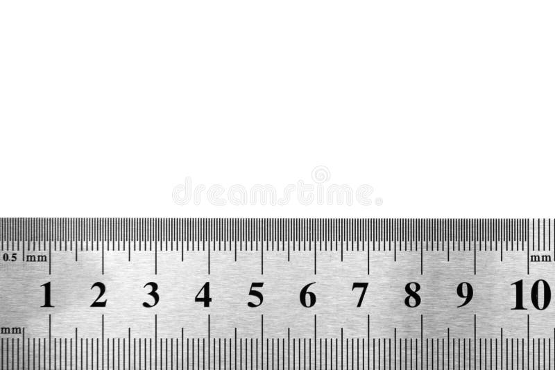 Regla De Metal Aislada En Fondo Blanco. Foto de archivo - Imagen de ...