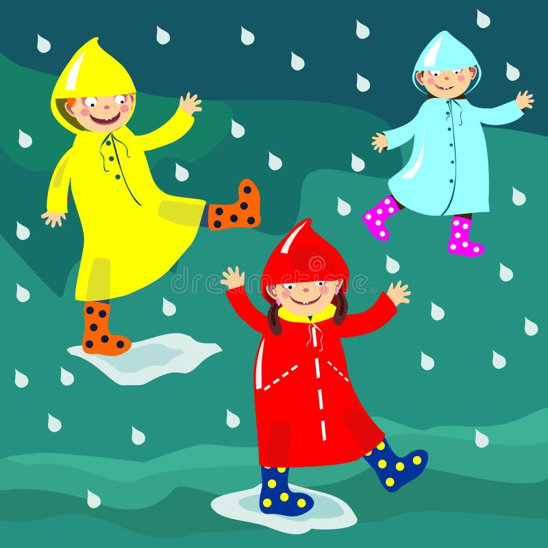 Regnerischer Tag vektor abbildung. Illustration von glück - 46649934