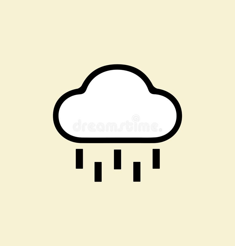 Regnerisches Wolkenzeichen Und -symbol Vektor Abbildung - Illustration ...