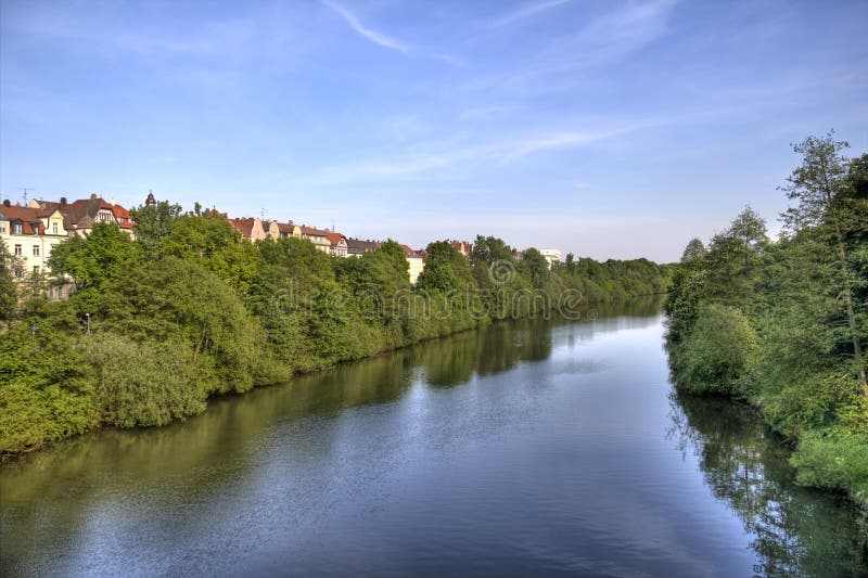 Regnitz River in Bamberg, Germany Stock Photo - Image of river ...