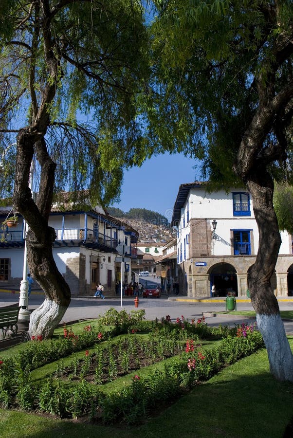 Regocijo Plaza and Street, Cusco, Peru Stock Image - Image of ancient ...